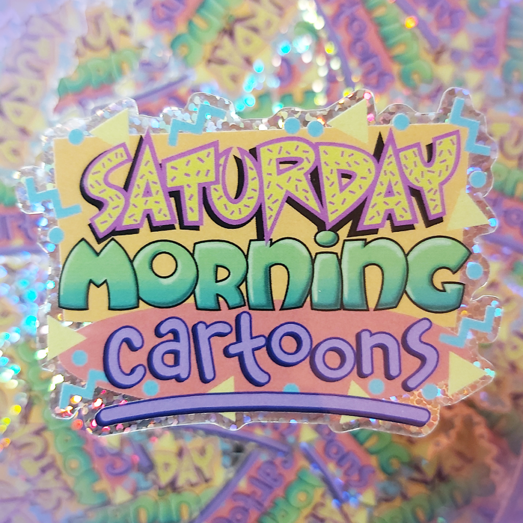 90's Saturday Morning Cartoons Glitter Foil Stickers - Rob Demers Art
